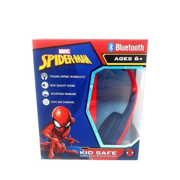 Headphones | Spider Man Bluetooth Kid Safe Headphones Over The Ear ...
